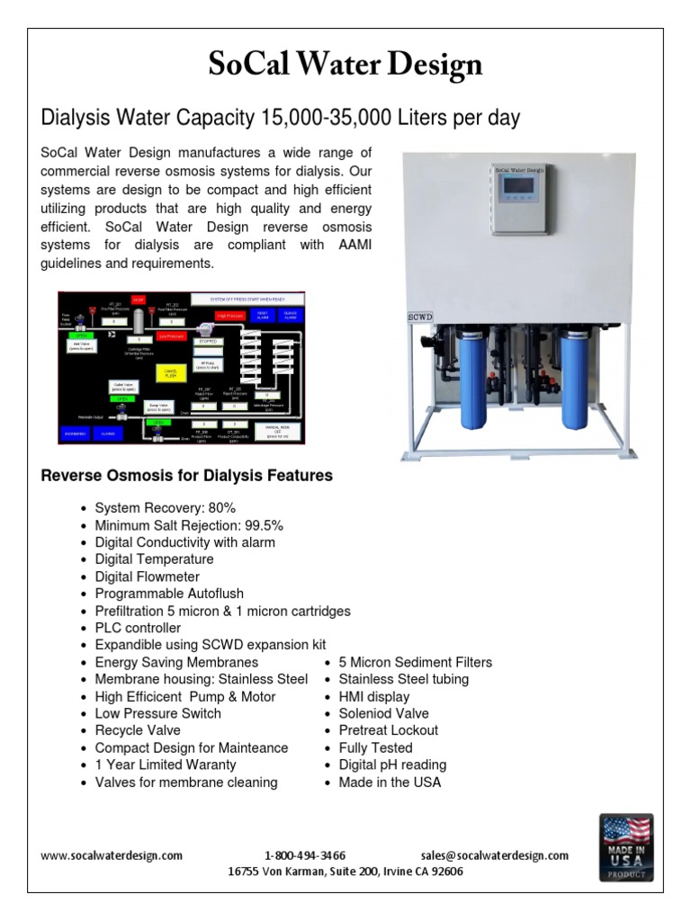 SoCal Water Design Commercial DA - Dialysis 2.0 | PDF | Membrane ...