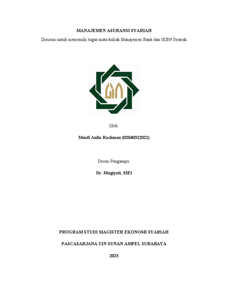 Manajemen Asuransi Syariah | PDF