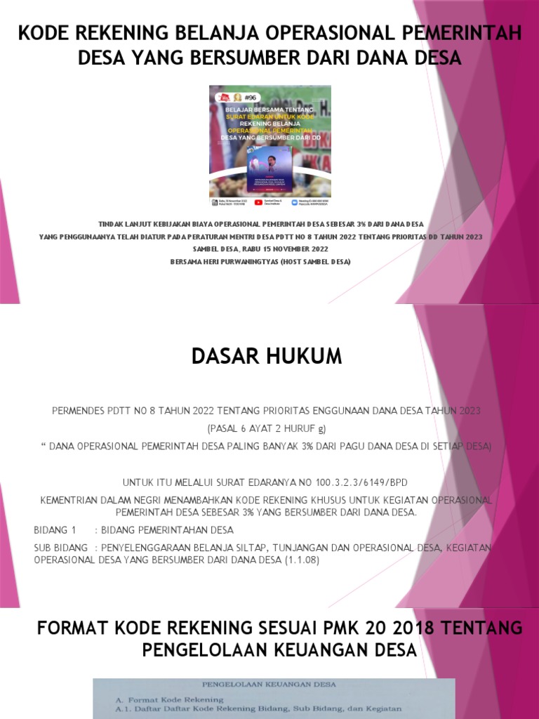 Kode Rek Operasional DD | PDF | Pengelolaan Keuangan & Uang