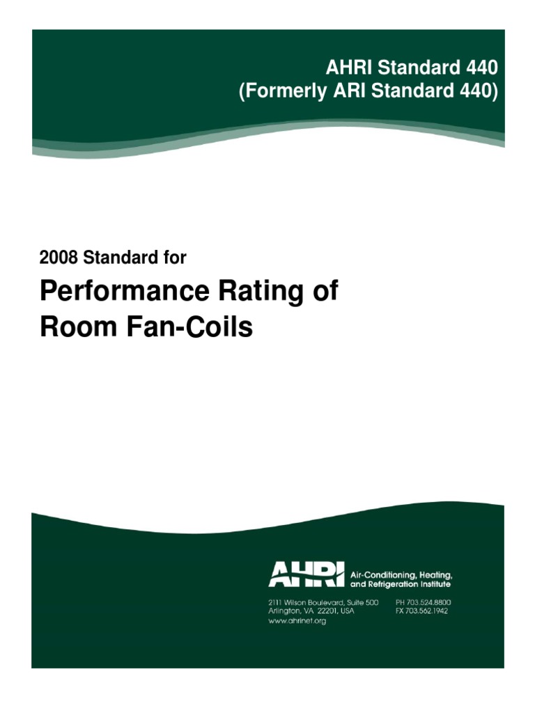 Fan Coil ARI | PDF | Air Conditioning | Electric Motor