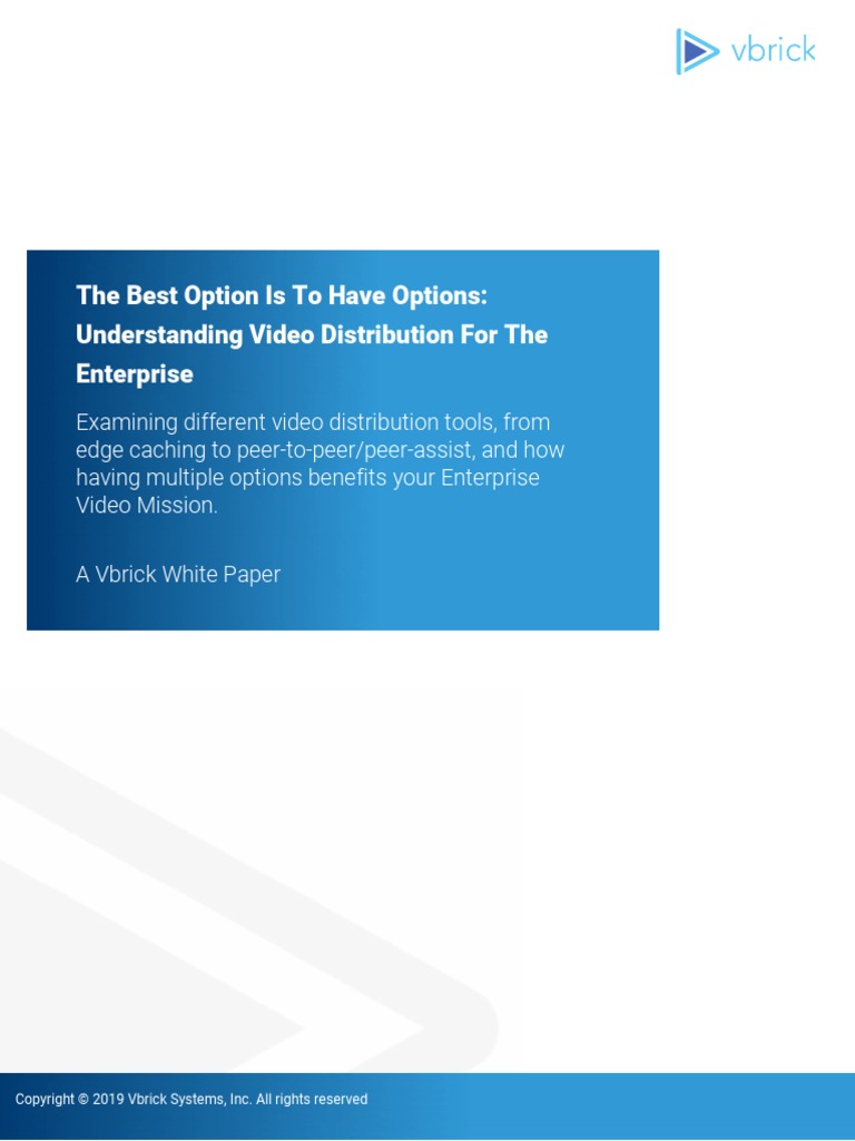 White Paper Video Distribution Options | PDF | Streaming Media | Computer Network