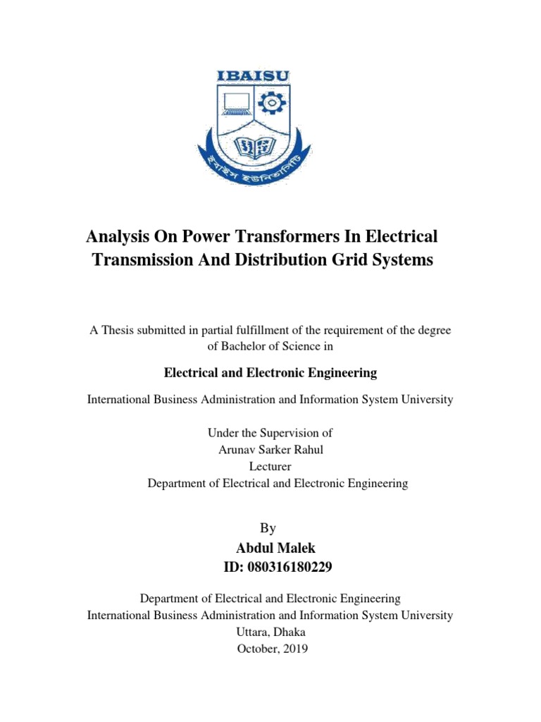 Analysis On Power Transformers in Electrical Transmission and ...