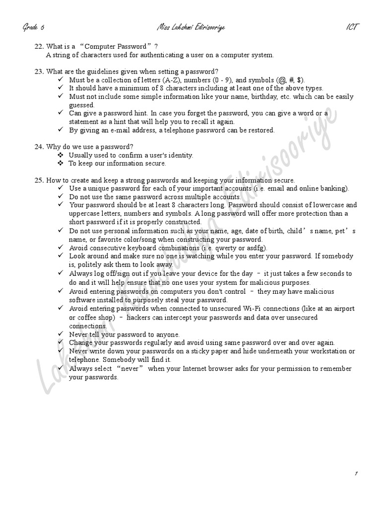 1 3 Use The Computer Laboratory Safely Pdf Password Gmail