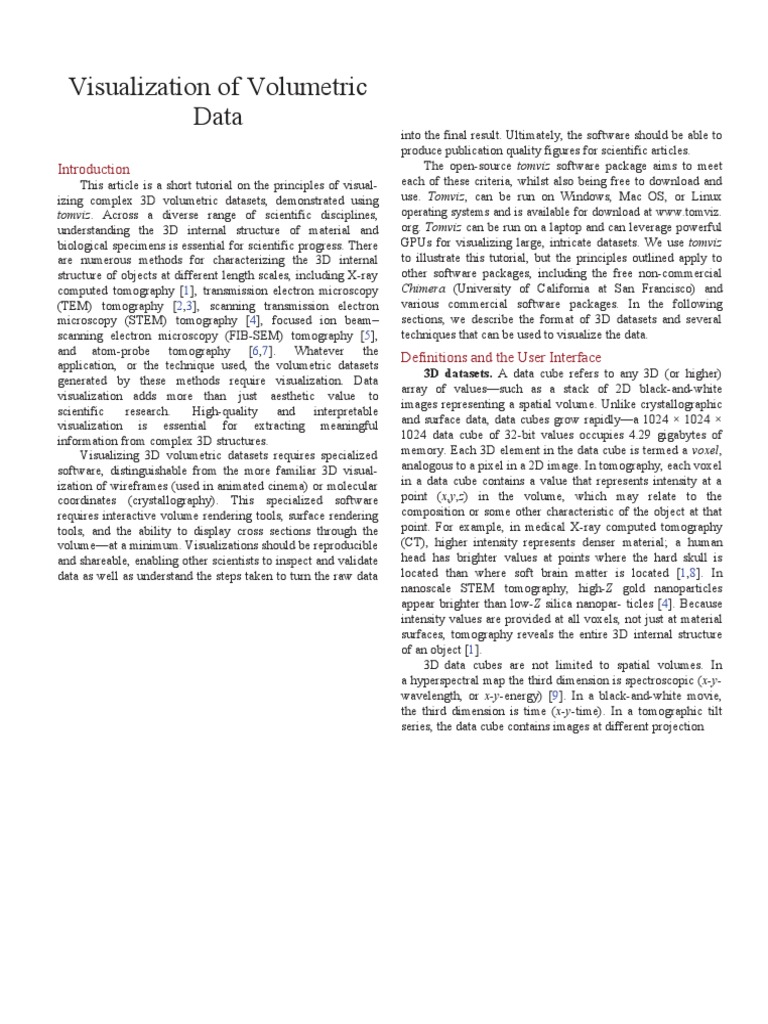 3D Volumetric Data Visualization Guide | PDF | Voxel | Tomography
