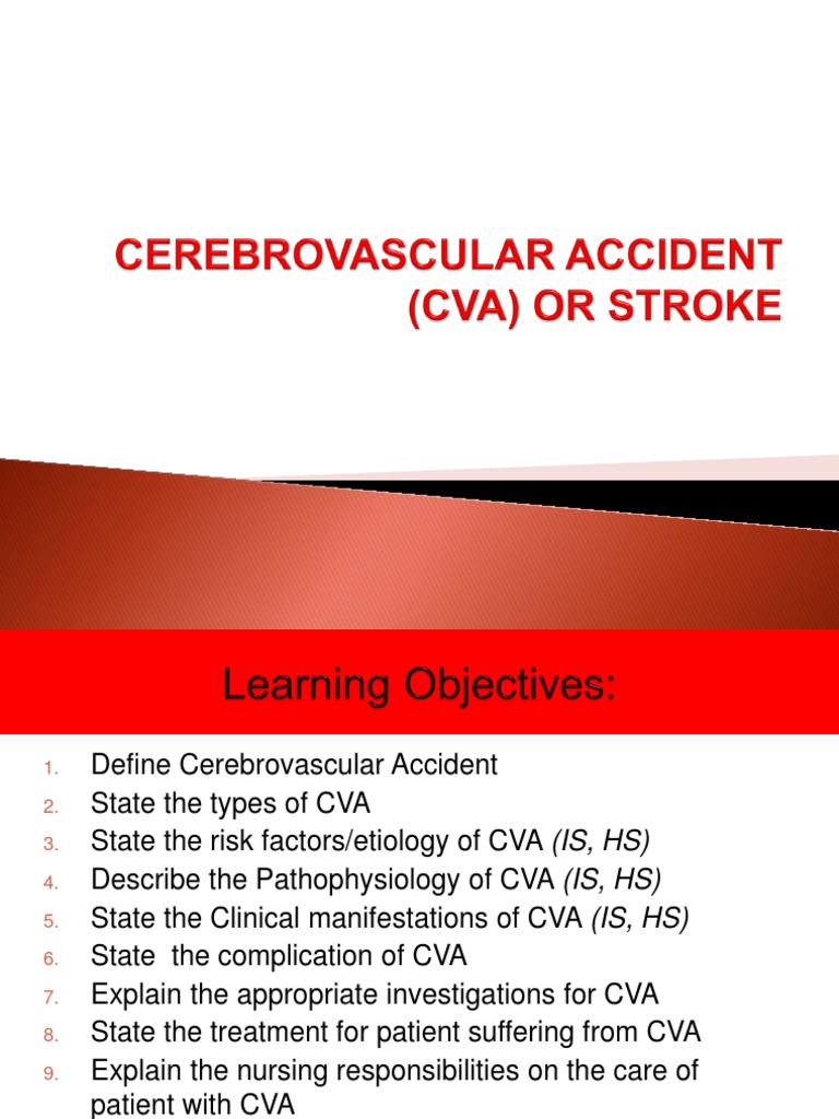 Cerebrovascular accident (CVA) | PDF | Stroke | Thrombosis