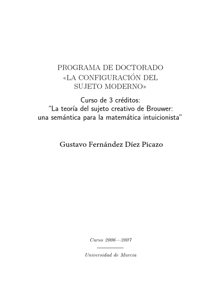 Semántica de La Lógica Intuicionista | PDF | Lógica | Verdad