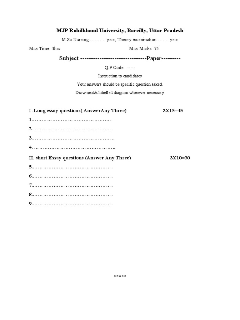 Question Paper Format | PDF