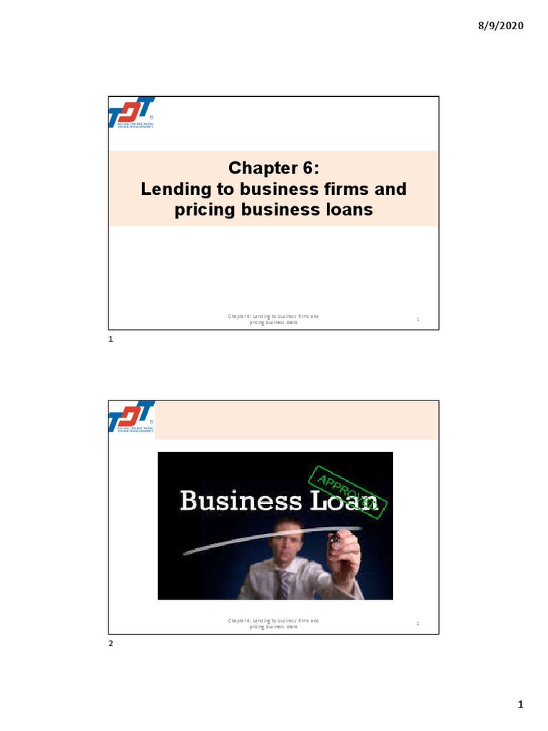 B01028 - Chapter 6 - Lending To Business Firms and Pricing Business Loans | PDF | Loans ...