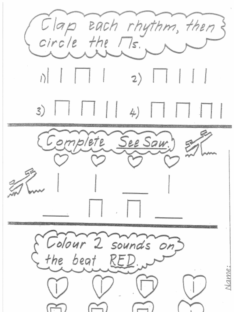 Year 1 Music Sheet | PDF