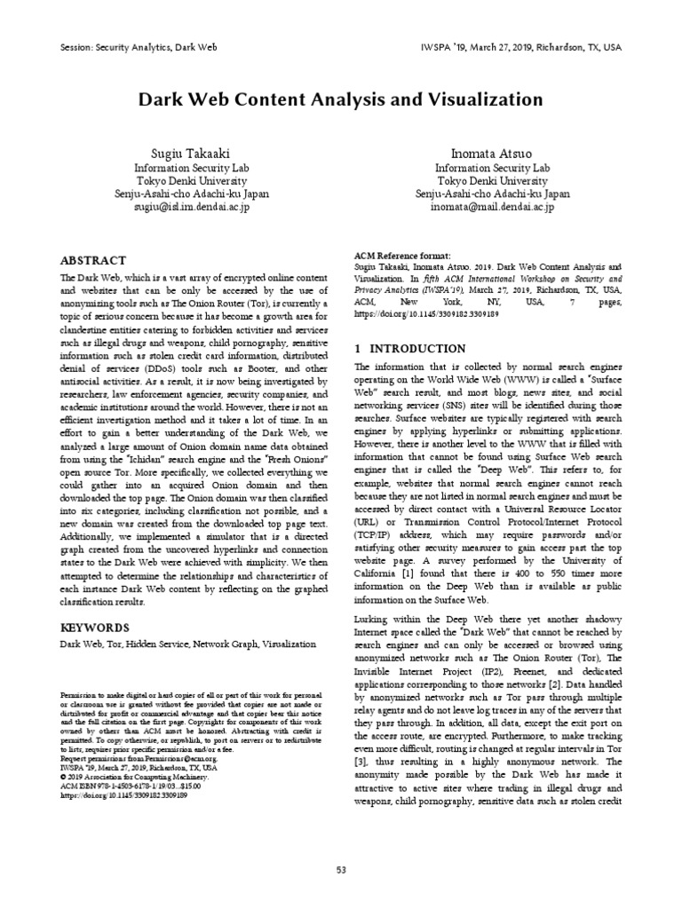 Dark Web Content Analysis and Visualization | PDF | World Wide Web ...