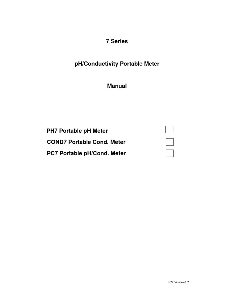 Manual PH 7 EN | PDF | Ph | Calibration