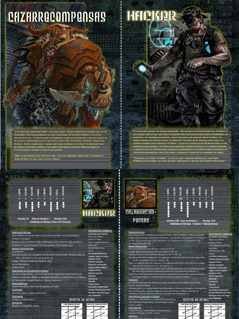 Shadowrun Hojas de Personaje QSR | PDF | Armas de fuego | Herramientas