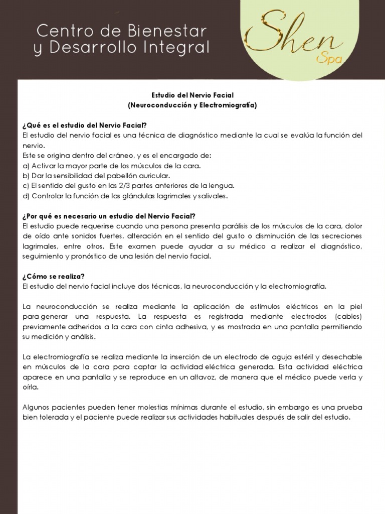 Estudio Del Nervio Facial Electromiografía | PDF
