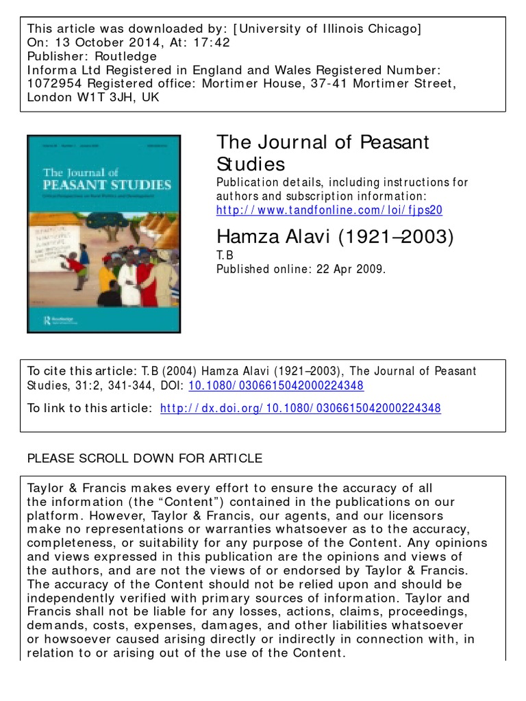 Hamza Alavi (Brass) | PDF | Bourgeoisie | Peasant