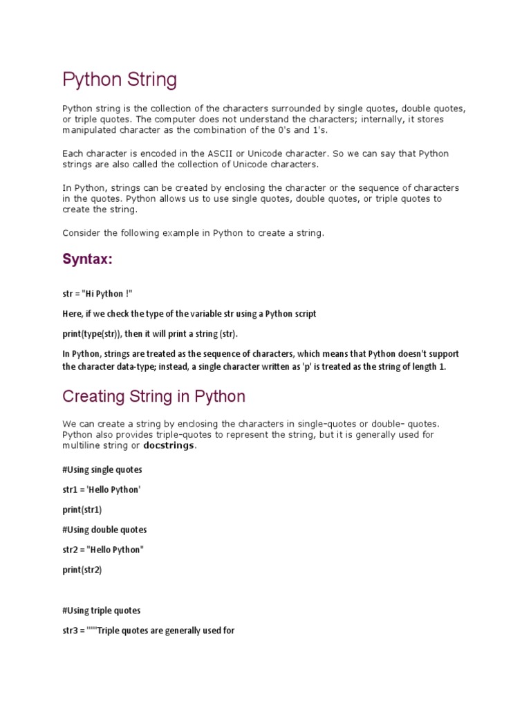 Python Strings and Format | PDF | String (Computer Science) | Software ... Python Strings and Format | PDF | String (Computer Science) | Software ...