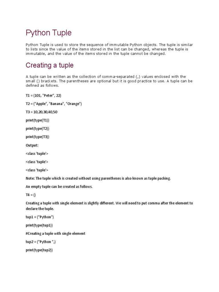 Python Tuples | PDF | Computer Programming | Software Engineering