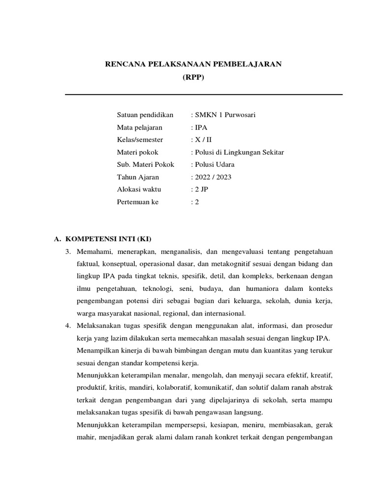 RPP Fida | PDF | Seni | Sains & Matematika