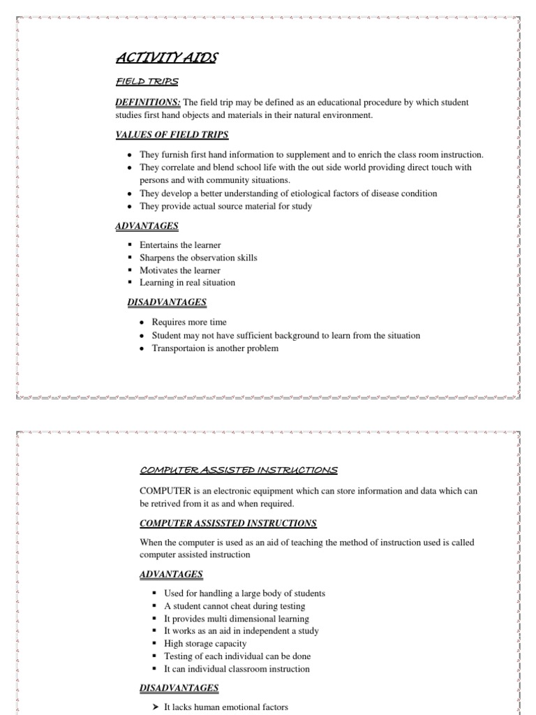 Activity Aids | Download Free PDF | Learning | Educational Technology