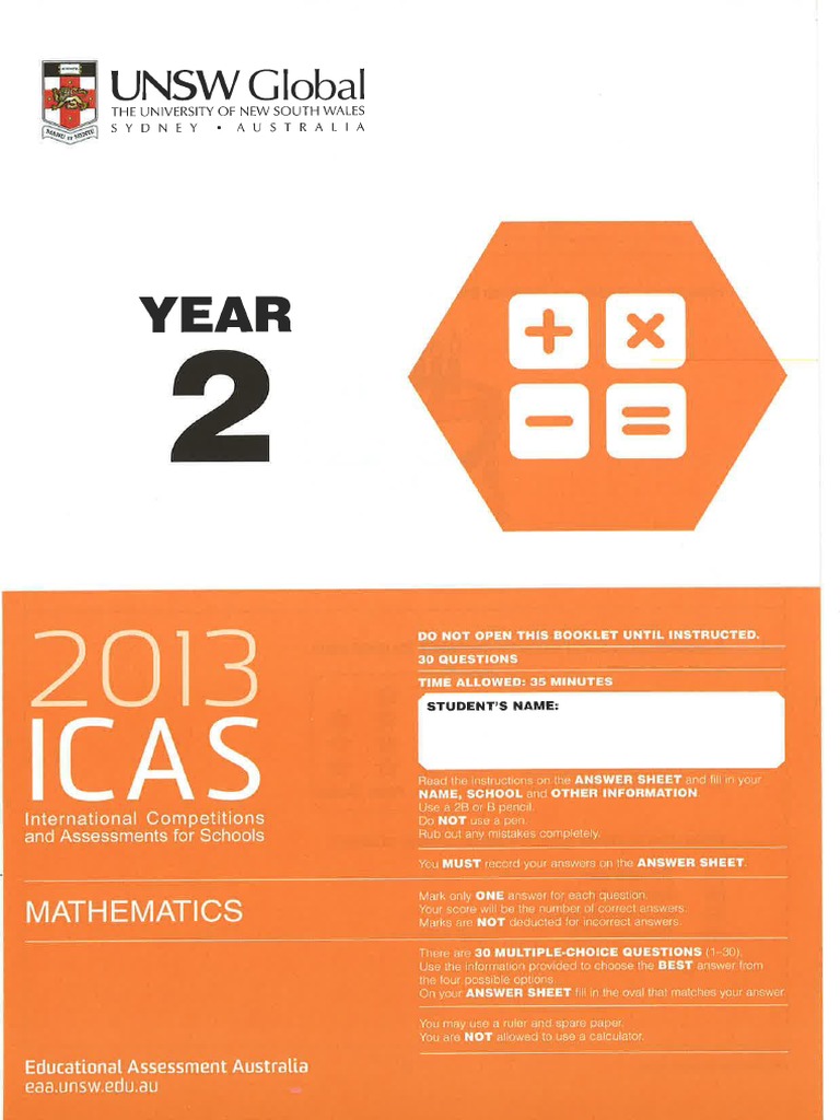 Maths-2013 ICAS | PDF