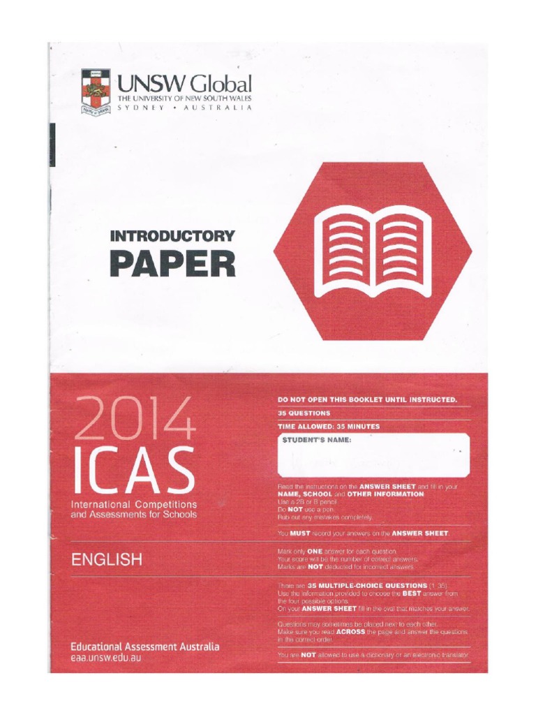 English-2014 ICAS | PDF
