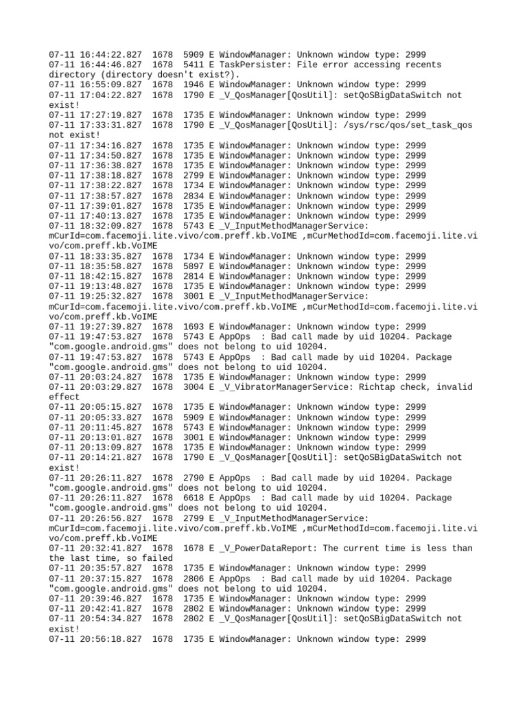 WindowManager Errors and Logs | PDF | Java (Programming Language) | Directory (Computing)
