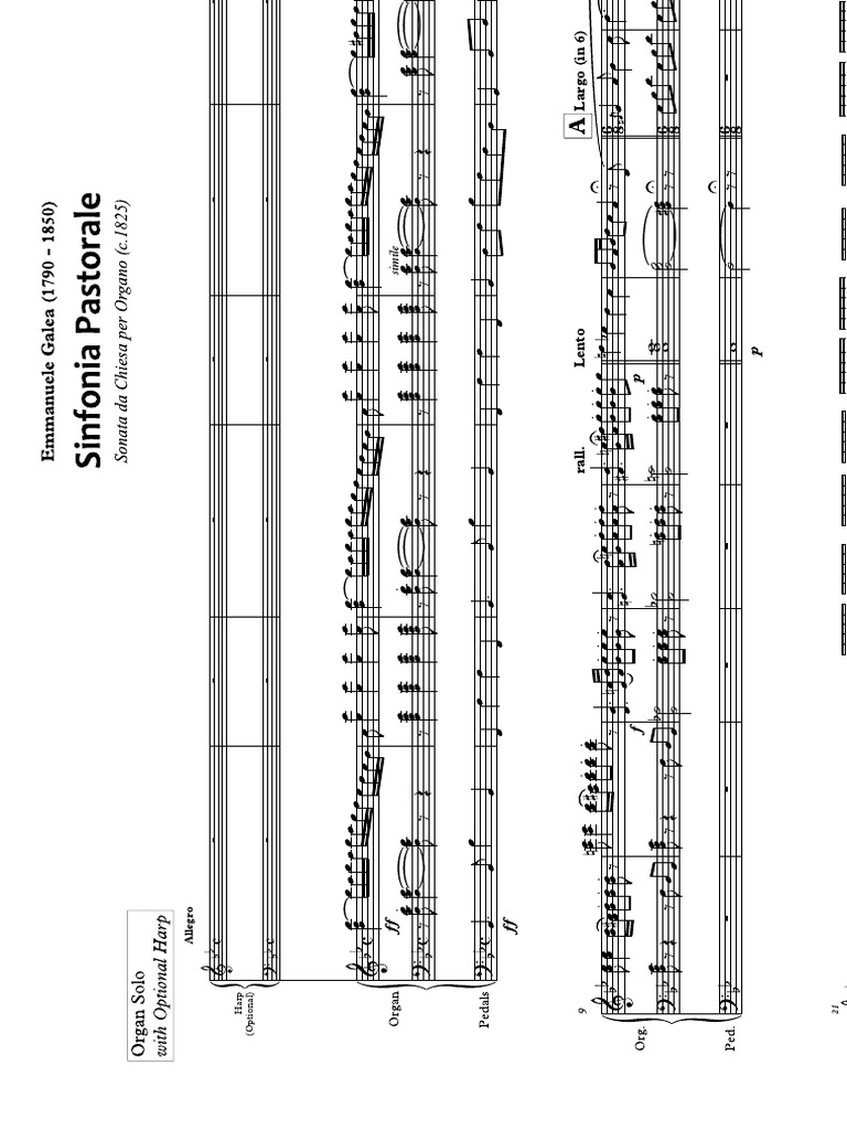 Sinfonia Pastorale ORGAN SOLO - Emmanuele Galea | PDF