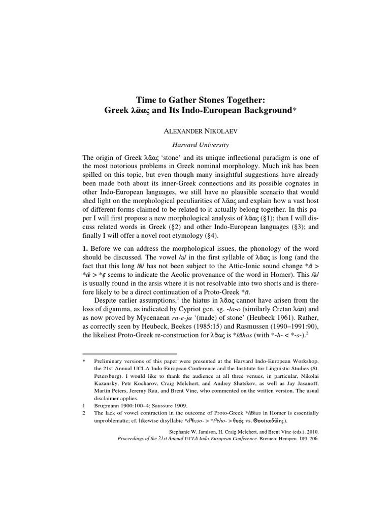 Time To Gather Stones Together Greek | PDF | Linguistics | Languages