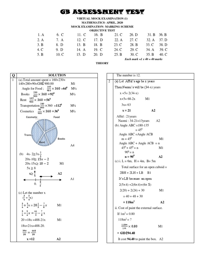 1 Virtual Mock - Maths (1) Scheme - GBAT | PDF | Mathematics | Science