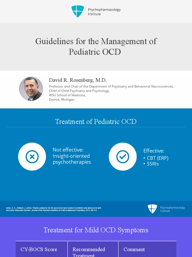 5006 Guidelines For The Management of Pediatric OCD | PDF | Obsessive ...