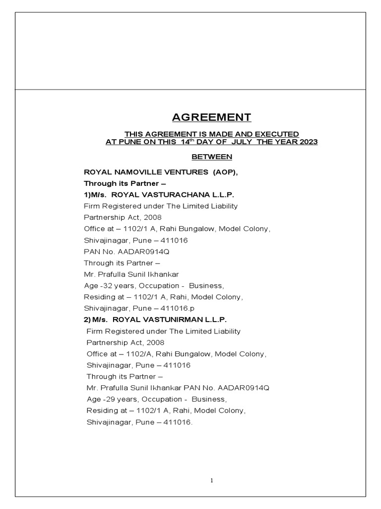 AGREEMENT C-703 Kandhare | PDF | Value Added Tax | Breach Of Contract