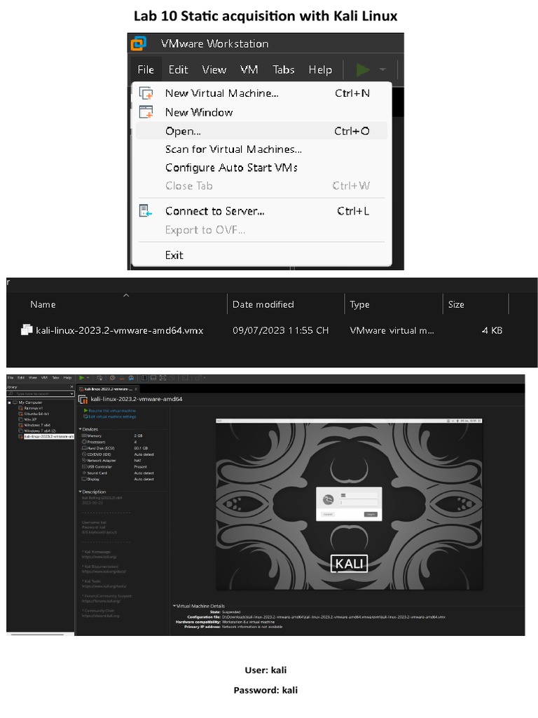 Lab 10 Static Acquisition With Kali Linux | PDF