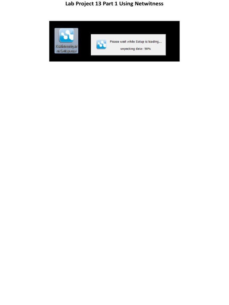 Lab13 Project 13 Part 1 Using Netwitness | PDF