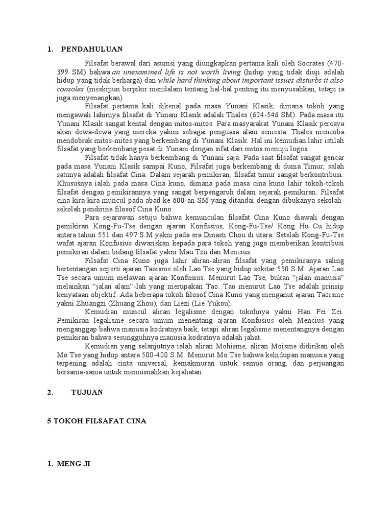 5 Tokoh Filsafat Cina | PDF