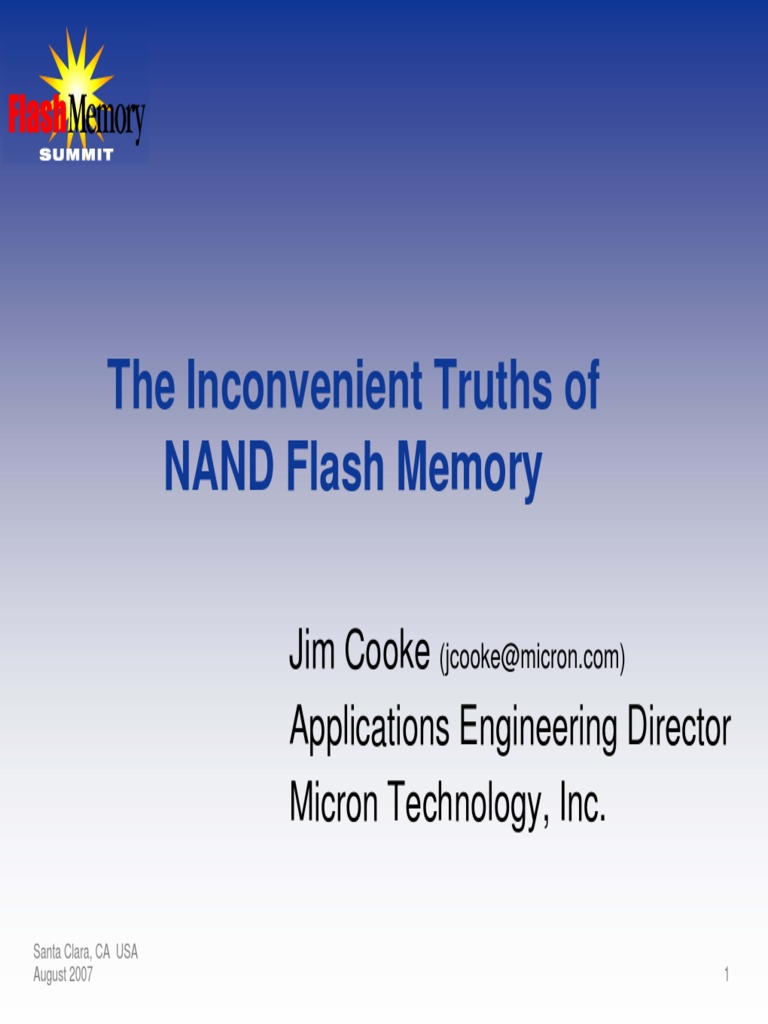 Flash Mem Summit Jcooke Inconvenient Truths Nand | PDF | Flash Memory | Computer Data