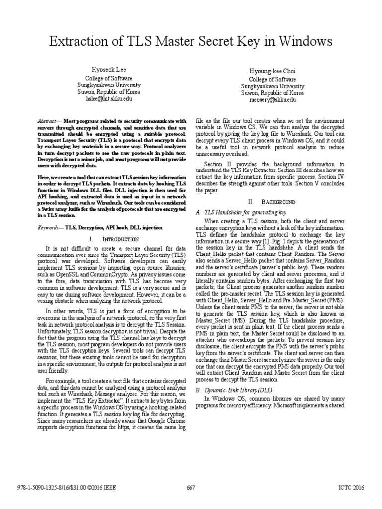 Tls Master Key Windows | PDF | Transport Layer Security | Encryption
