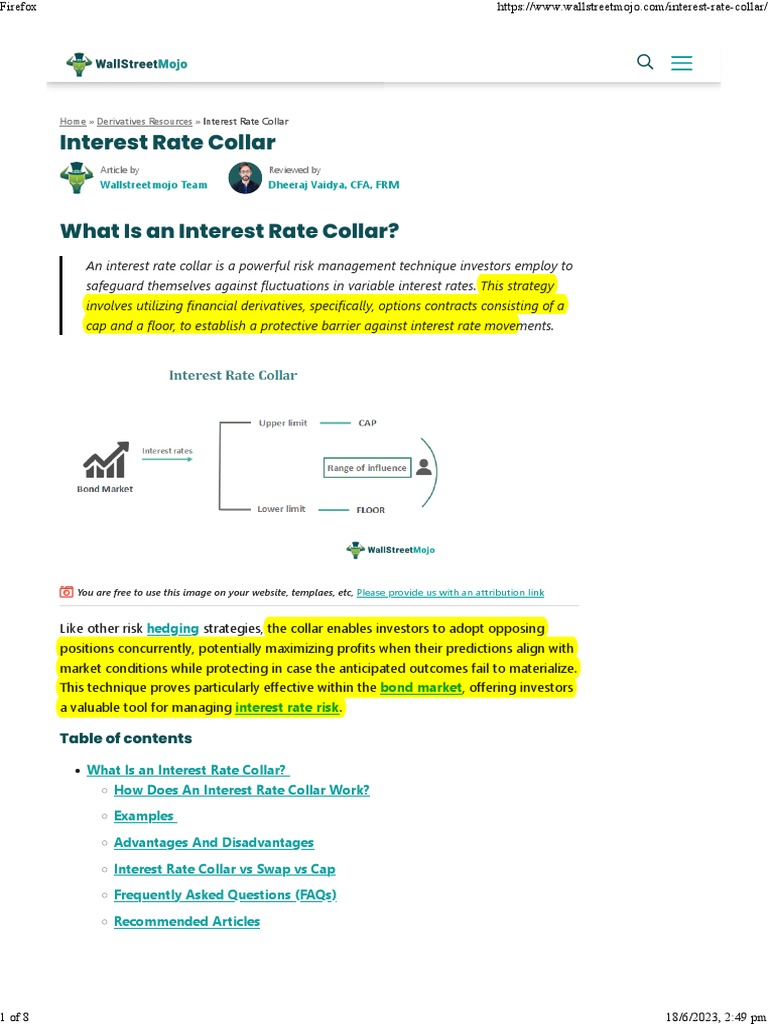 Understanding Interest Rate Collars | PDF | Interest | Option (Finance)