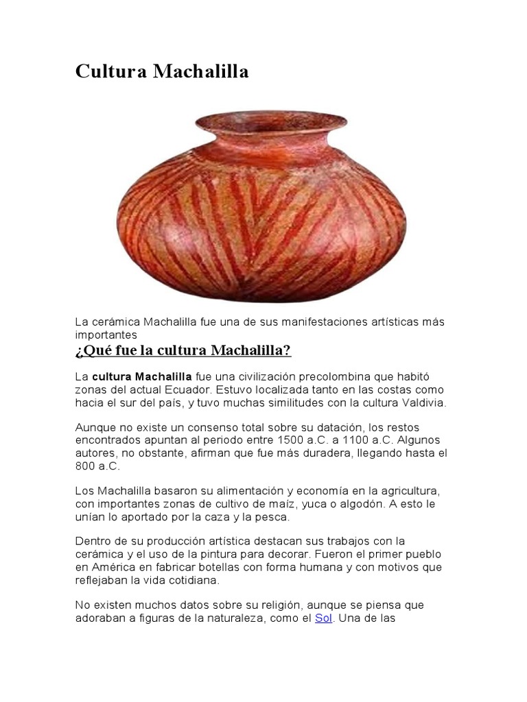 Cultura Machalilla: Cerámica y Sociedad | PDF
