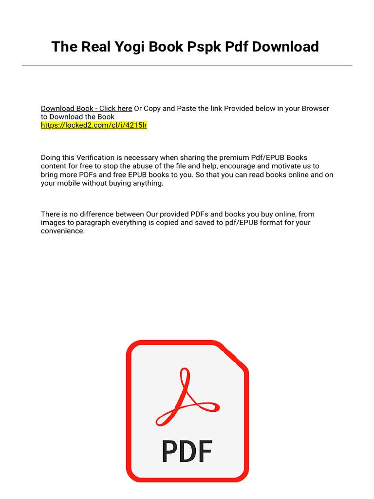 The Real Yogi Book PSPK PDF | PDF