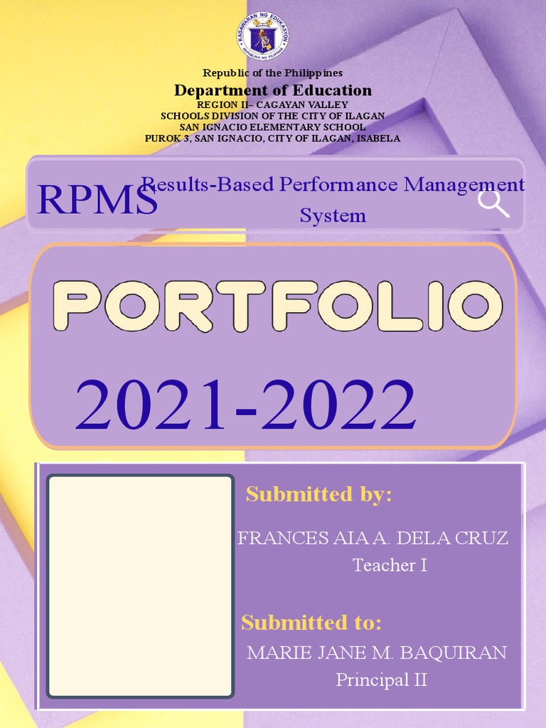 Sies Rpms Portfolio 2022 Template | PDF | Learning | Teachers