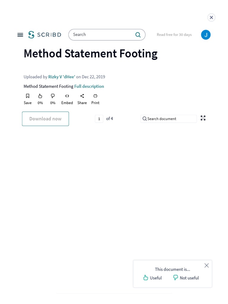 Flipper Deck Formwork Method Statement | PDF | Concrete | Deep Foundation