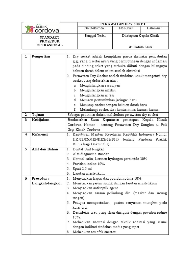 Perawatan Dry Socket | PDF | Sains & Matematika