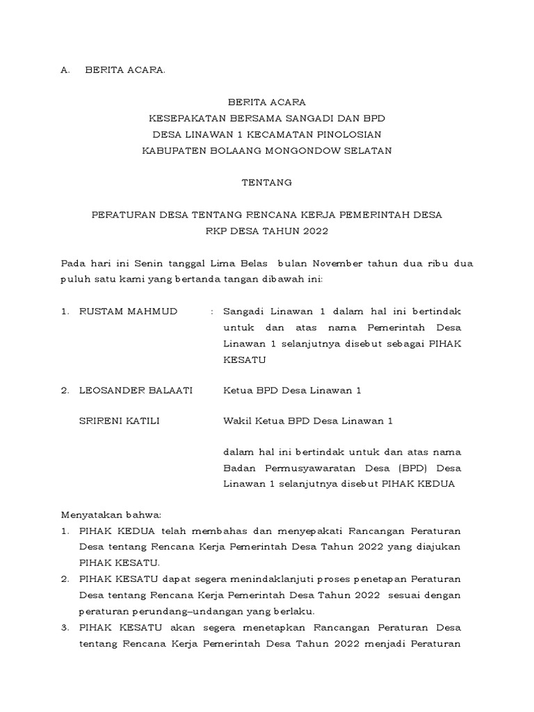 Contoh Ba, Dan Notulen | PDF