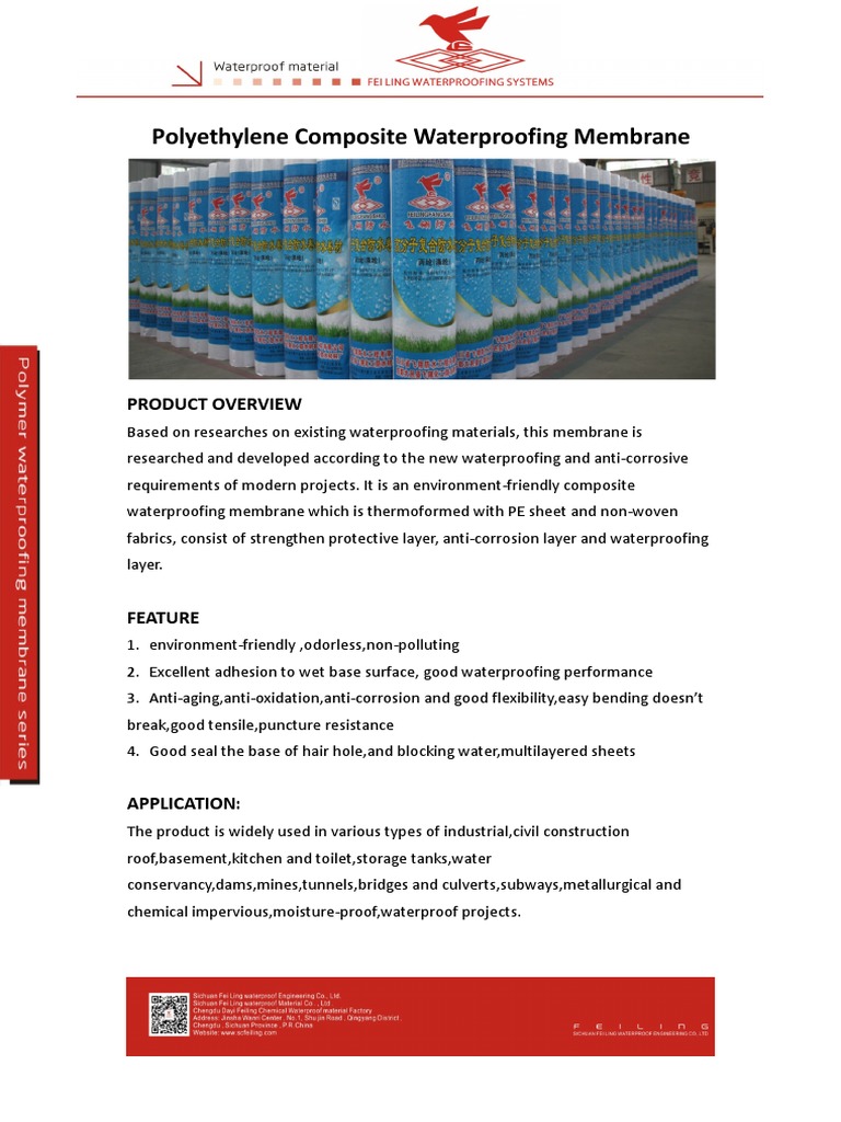 Feiling Series Polyethylene Waterproofing Membrane 2 | PDF | Composite ...