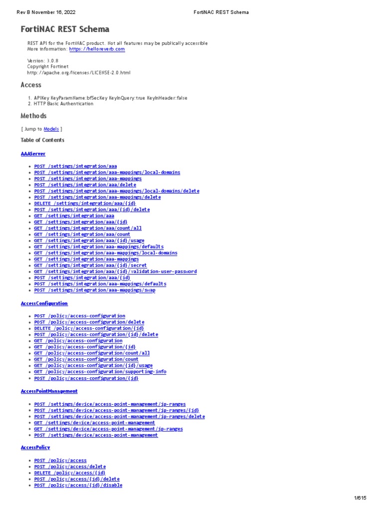 FortiNAC REST Schema 9.2 | PDF | Json | Security Alarm