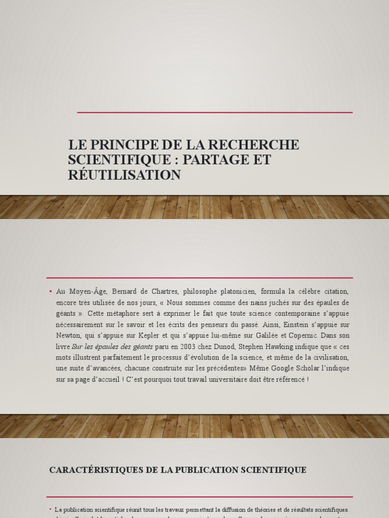 Le Principe de La Recherche Scientifique | PDF | Publication académique ...