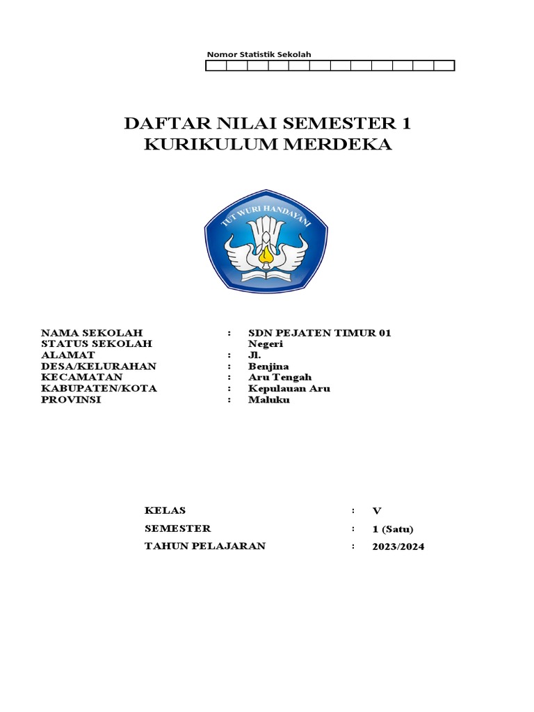 Daftar Nilai Kurikulum Merdeka Kelas V Pdf