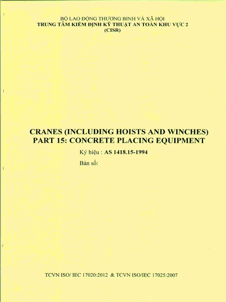 AS 1418.15-1994 Cranes (Including Hoists and Winches) - Concrete ...