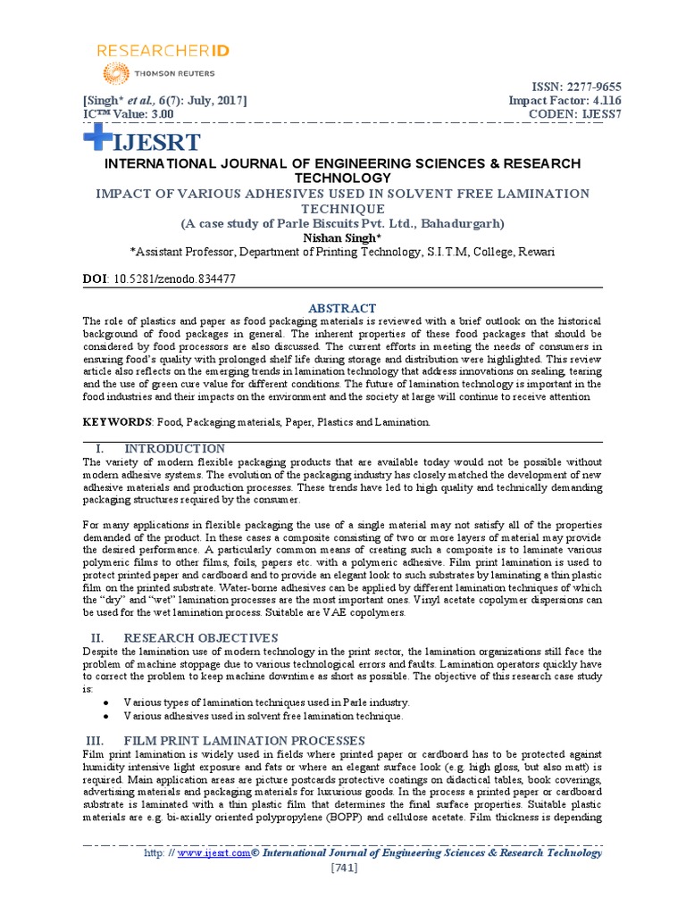 Nishan Singh | PDF | Lamination | Adhesive