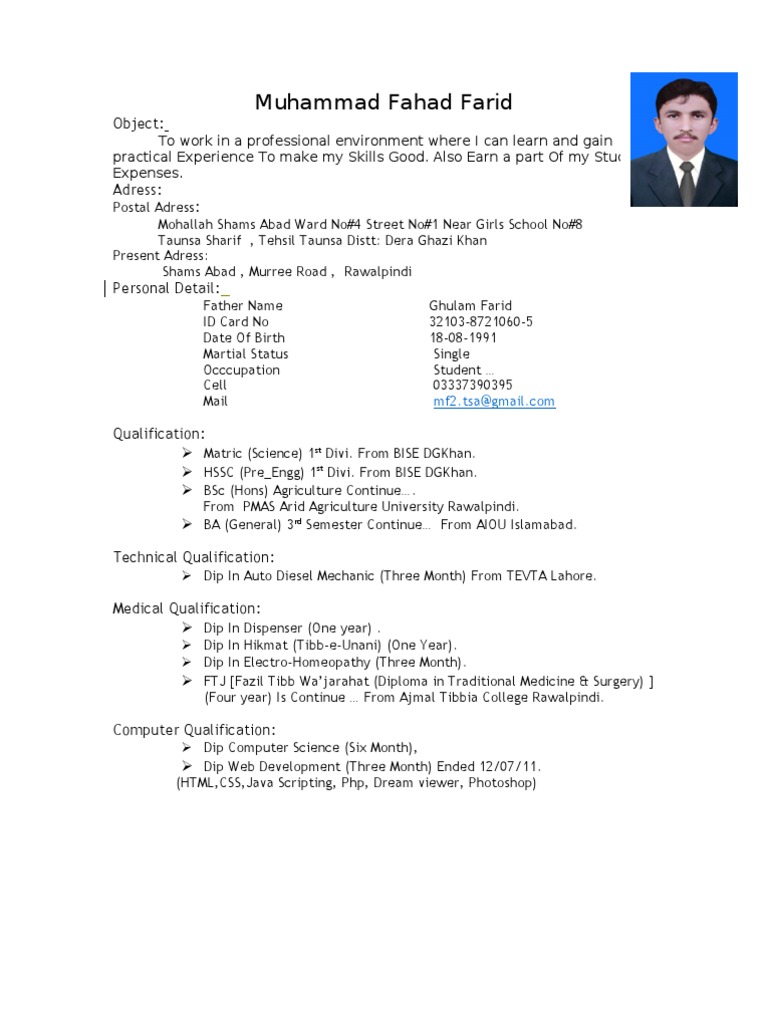 Muhammad Fahad Farid - CV | PDF | Computers