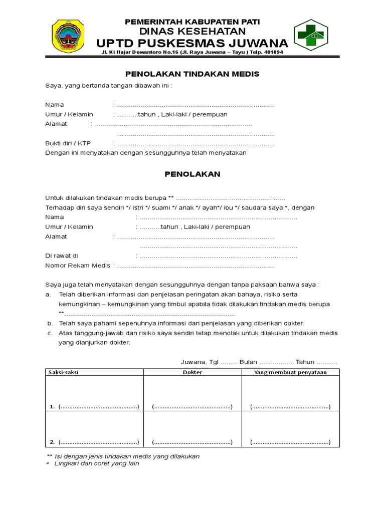 Penolakan Tindakan Medis | PDF